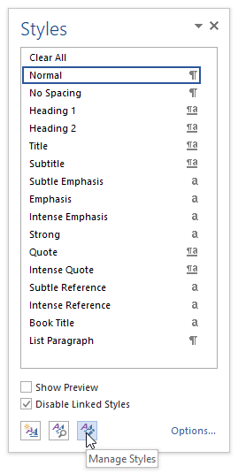 Managing Word Styles